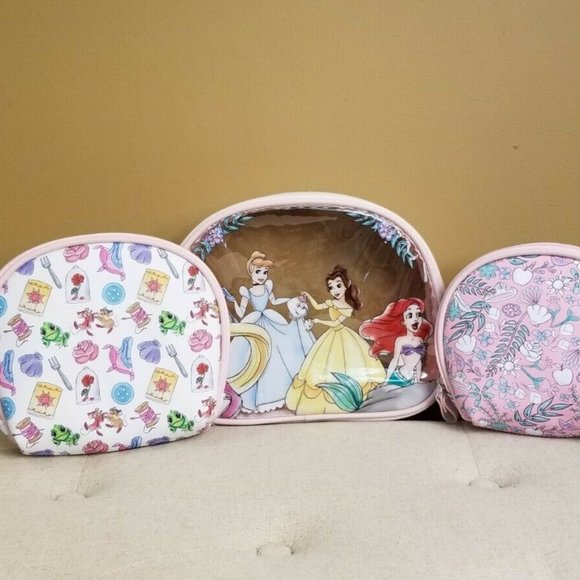 Disney | Bags | Disney Princess Cosmetic Bag Set 3 Piece New | Poshmark
